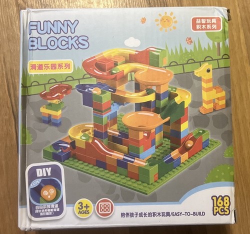 Building Block Marble Run Race Construction 168Pcs Maze Ball Track Kids ...