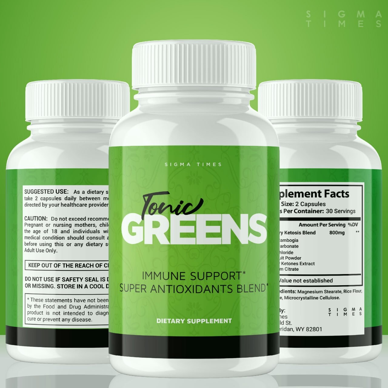 (5 Pack) Tonic Greens Pills, TonicGreens Antioxidants Blend for Immune ...