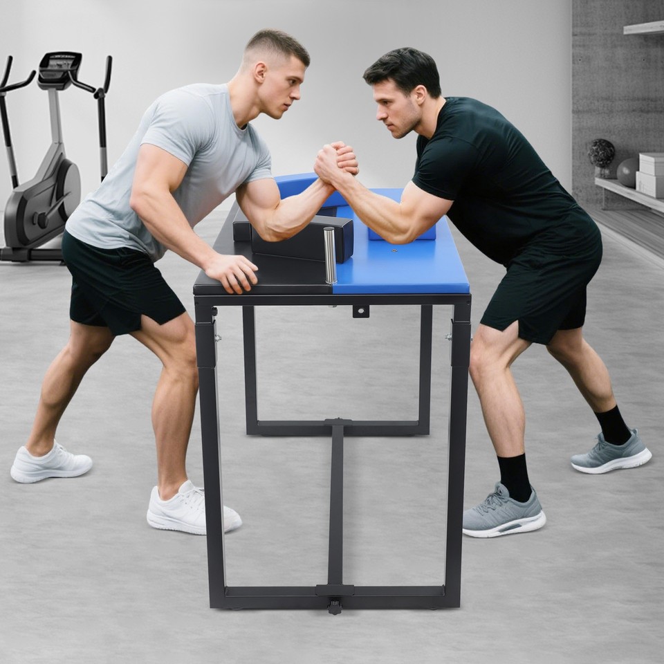 Folding Arm Wrestling Table W/ Elbow & Forearm Pads Wrist Strength ...