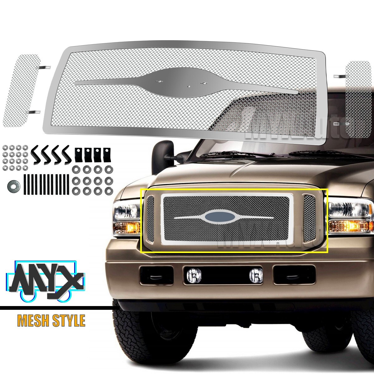 Fits 2005- 2007 Ford F250/F350 Super Duty/Excursion Mesh Grill Front ...