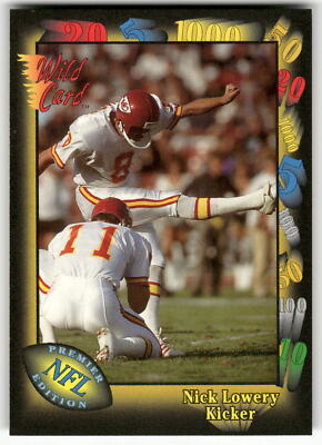 1991 Wild Card #9 Nick Lowery Kansas City Chiefs | eBay