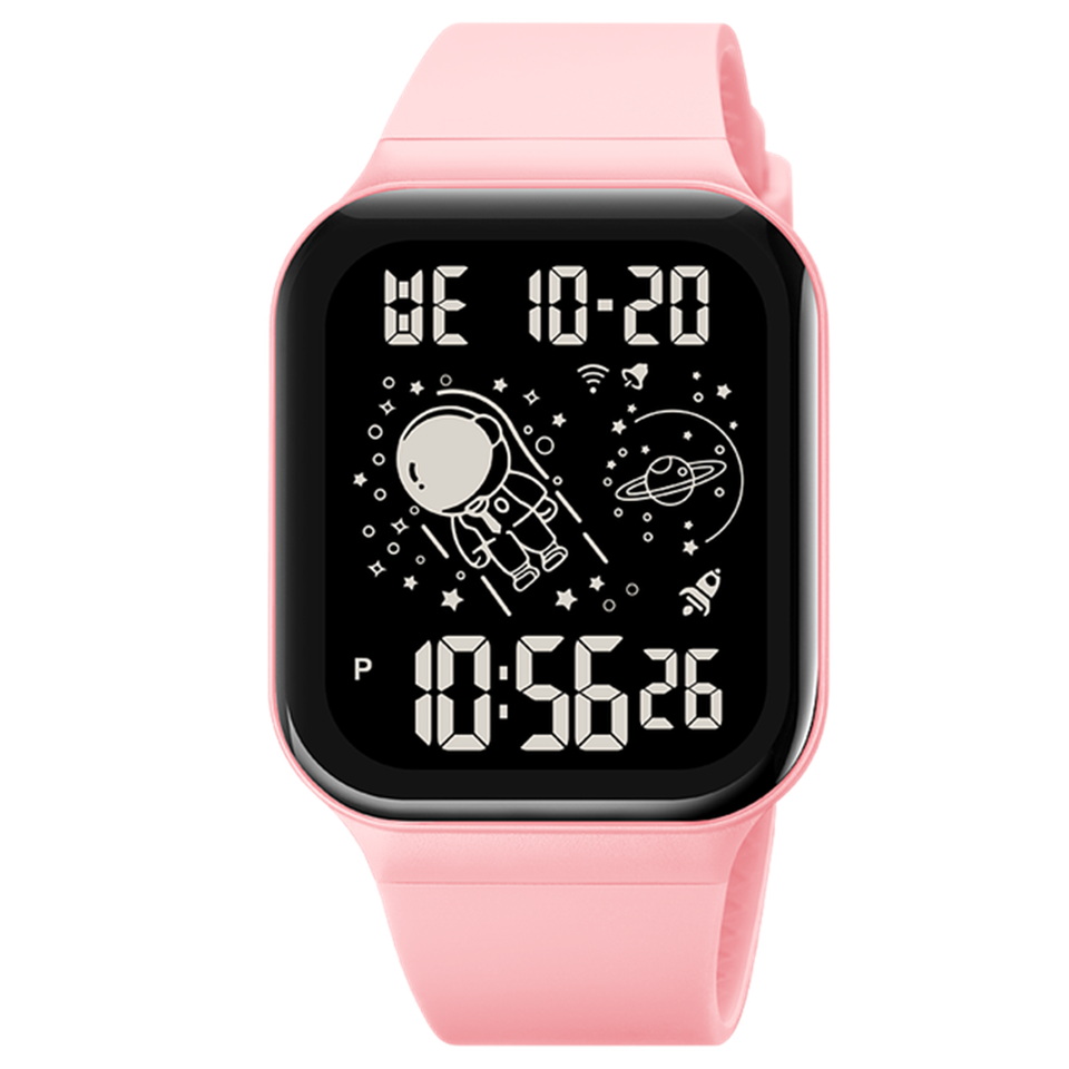 SKMEI Digital Watch LED Watches Rectangle Pink Wristwatch Women Sport ...
