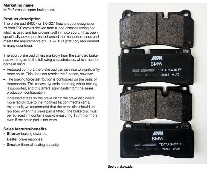 BMW Genuine M3 M4 G80 G82 Front Track Day Brake Pads TX4007 34109502514 ...