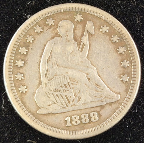1888-S Seated Liberty Quarter US Mint 25C Coin 90% Silver Reverse ...