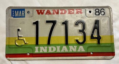 LICENSE PLATES INDIANA WANDER 1986 17134 | eBay