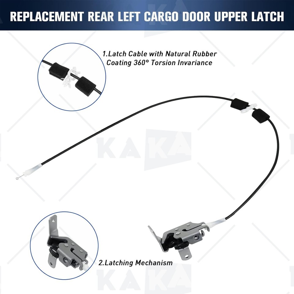 Rear Left Cargo Door Latch Release Cables for 1992-2009 Ford E150 E250 ...