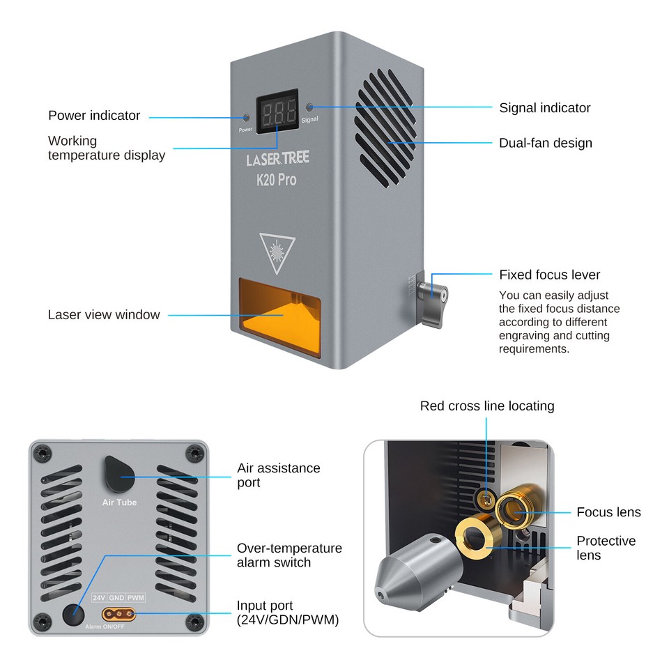 LASER TREE 20W Optical Power Laser Module for Most Engraver Laser ...