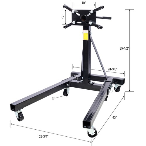 Heavy Duty Folding Engine Stand 2000lbs Capacity Adjustable Mount Auto ...