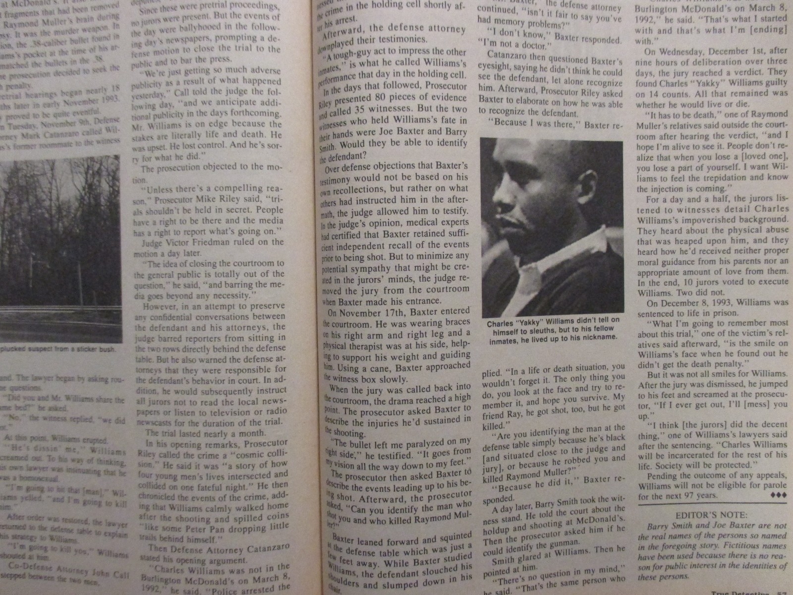 6/1994 "True Detective" Magazine(RICHARD STARRETT/ANTHONY JAMES/CHARLES ...