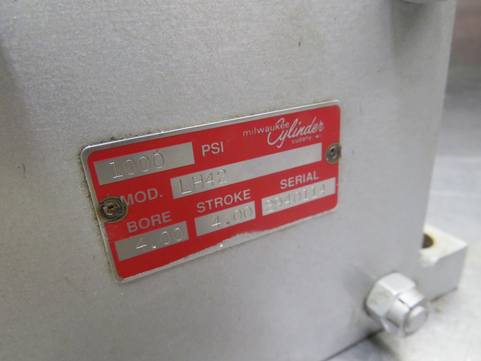 Milwaukee LH-42 Cylinder 1.5" Bore 5" Stroke 1500PSI for sale online | eBay