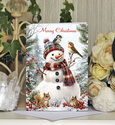 A5 Personalised Christmas Cards Pack of 10 Festive Snowman Themed | eBay UK