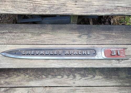 Vintage 1959 Chevrolet Truck Apache 31 Fender Emblem 3753097 Chevy OEM ...