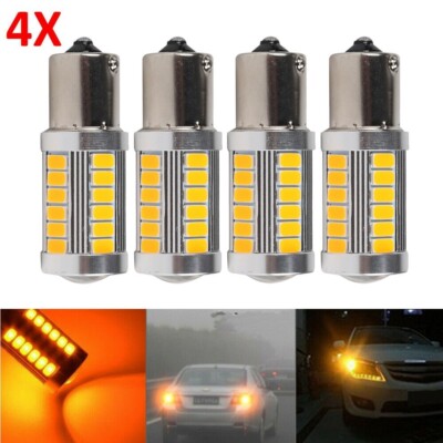 4 X BAU15S PY21W 581 AMBER LED-CANBUS TURN SIGNAL INDICATOR LIGHT BULBS ...