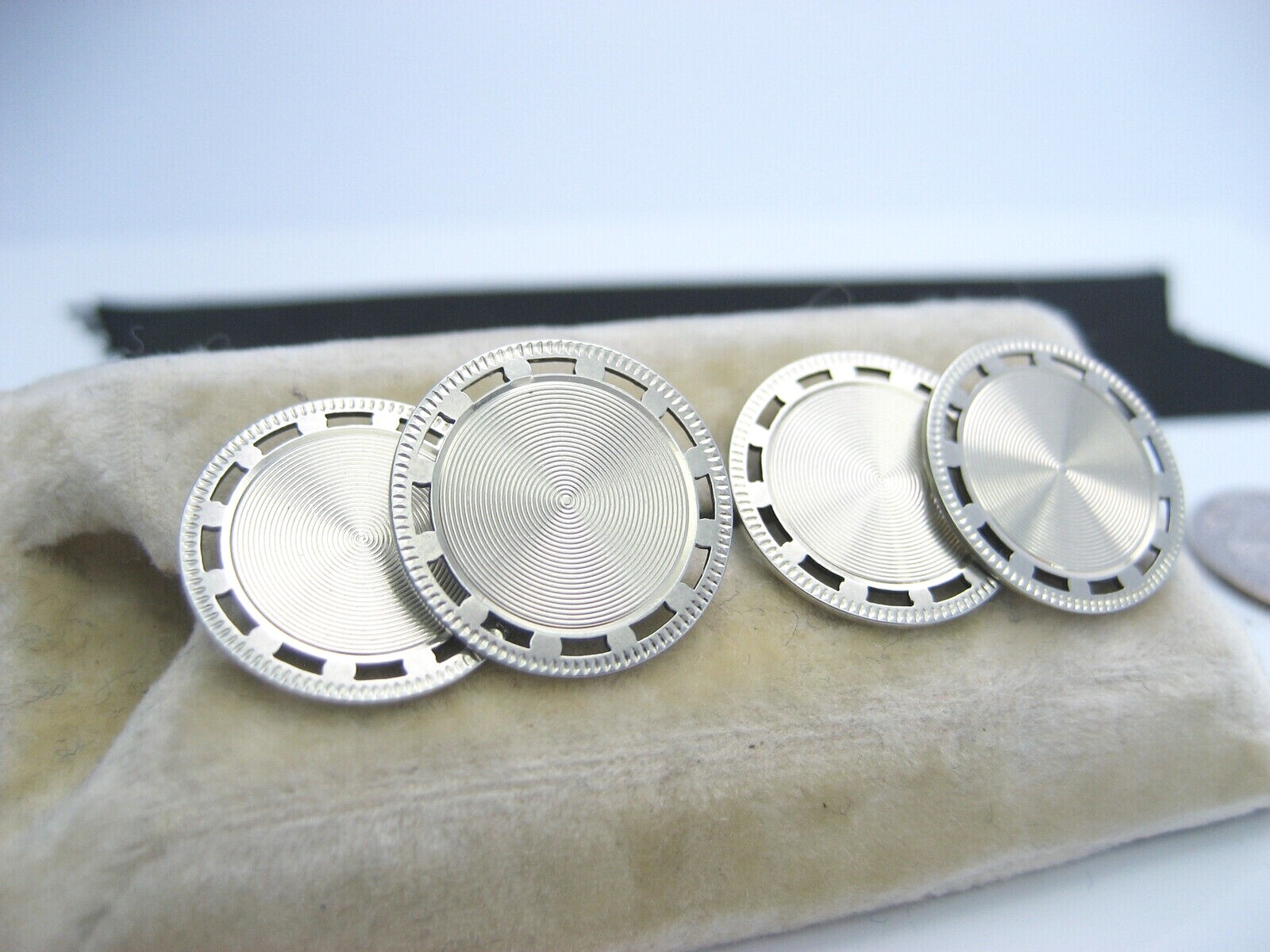 Antique Edwardian Art Deco STROBELL & CRANE 18K Gold Engraved Cufflinks ...