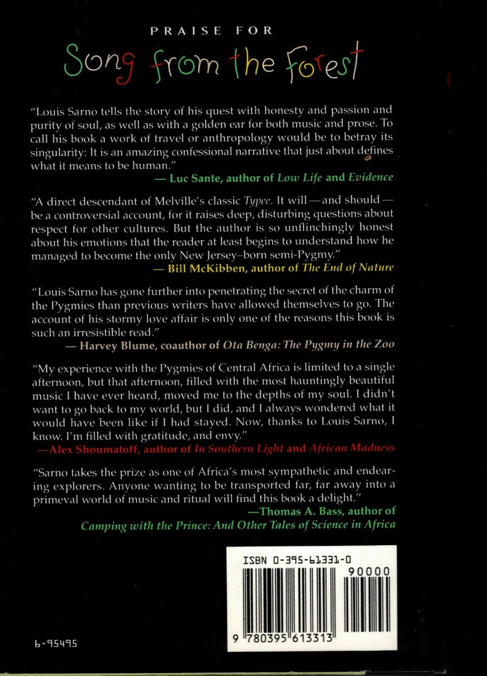 Song from the Forest: My Life among the Ba-Benjelle Pygmies Louis Sarno ...