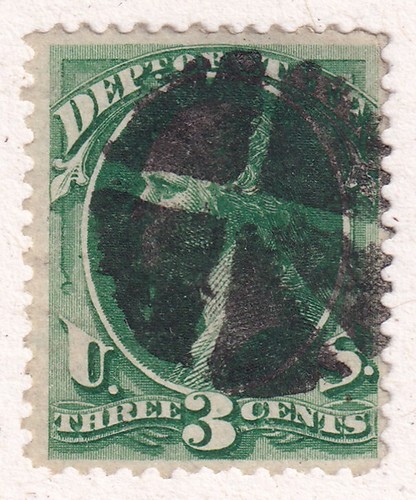 1873 UNITED STATES 3 CENT WASHINGTON DEPARTMENT ISSUE GREEN CLASSIC ...