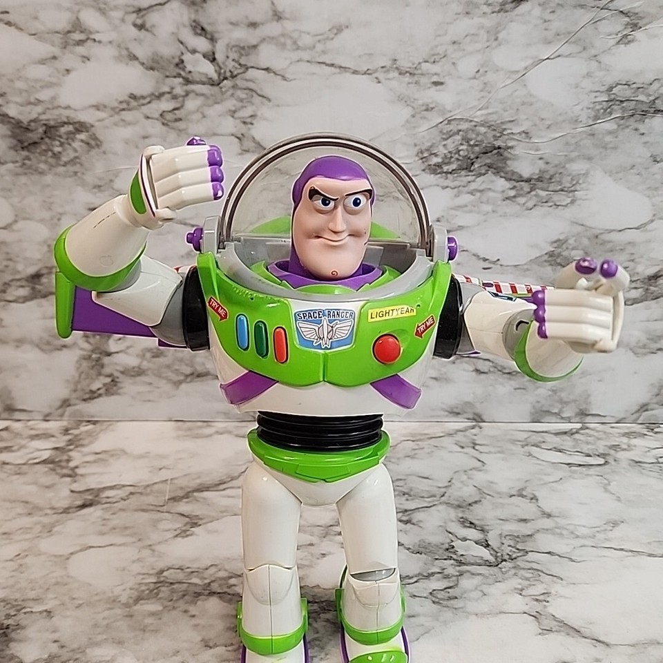 Disney Pixar Buzz Lightyear 12 Inch Non Smiling with Eyebrow Scowl Rare ...