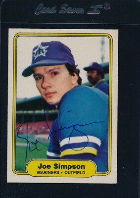 1982 Fleer #518 Joe Simpson Mariners Signed Auto *27329 | eBay