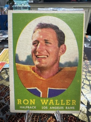 1958 Topps Football # 72 Ron Waller - Los Angeles Rams EX | eBay