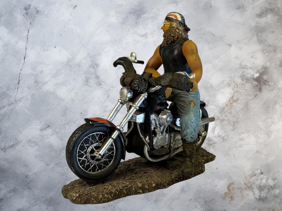 Vintage Harley Davidson Sturgis Biker Figurine Ceramic Motorcycle Man ...