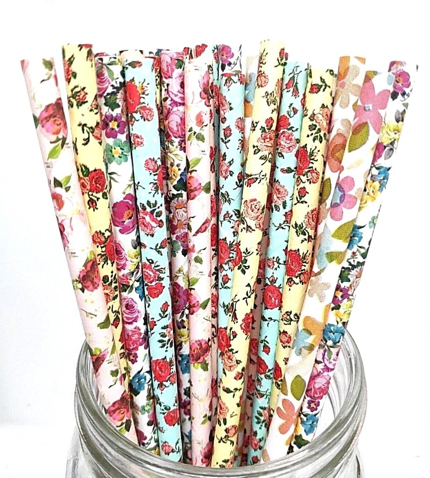 25 RETRO STRIPE PAPER DRINKING STRAWS VINTAGE POLKA PARTY WEDDING ...