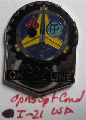 Army Crest DI dui CB clutchback OPERATIONS SUPPORT COMMAND opns spt cmd ...