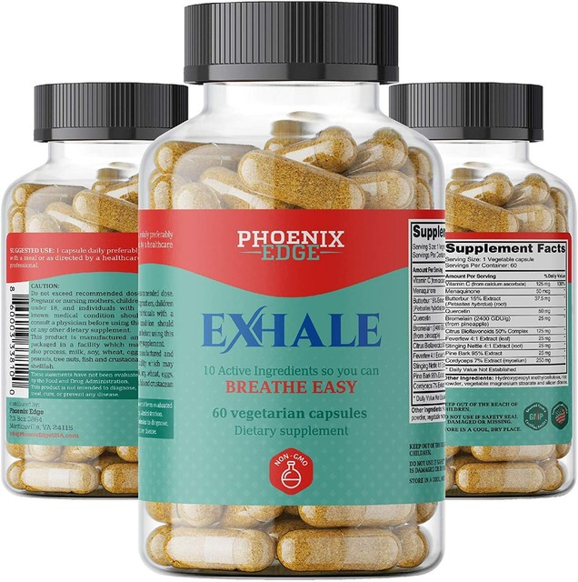 Phoenix Edge Lung Cleanse & Detox Exhale Support Supplement Clear L. Health 60c for sale online ...