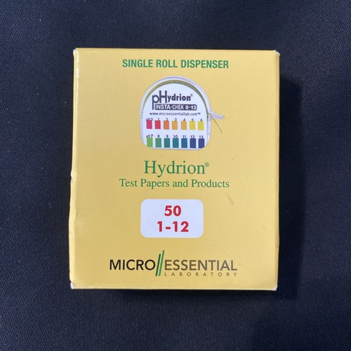 MICRO ESSENTIAL LABS Hydrion Single Roll PH Paper Dispenser 50 PH 1-12 ...