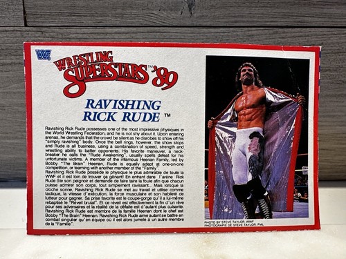 RARE! 1989 LJN WWF Bio File BLACK CARD - Rick Rude near mint NM Titan ...