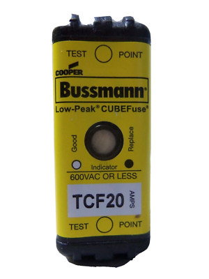Nice Bussmann TCF 20 20 Amps Dual-Element Cube Fuse Current Limiting ...