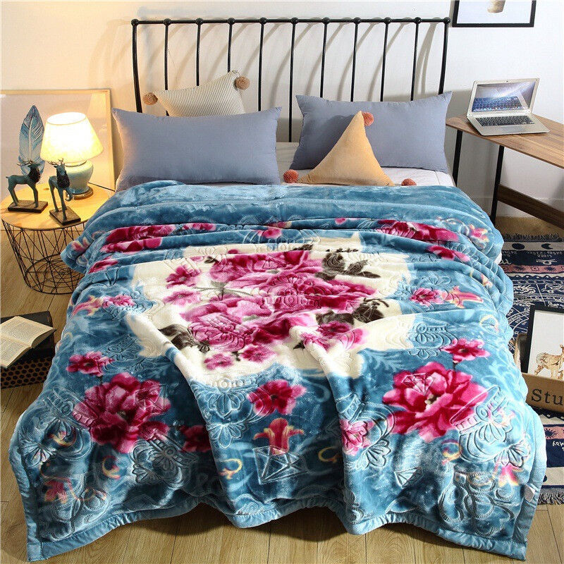 Heavy Blanket Luxury Thick Winter Blanket Soft Quilt Bed Cover Raschel ...