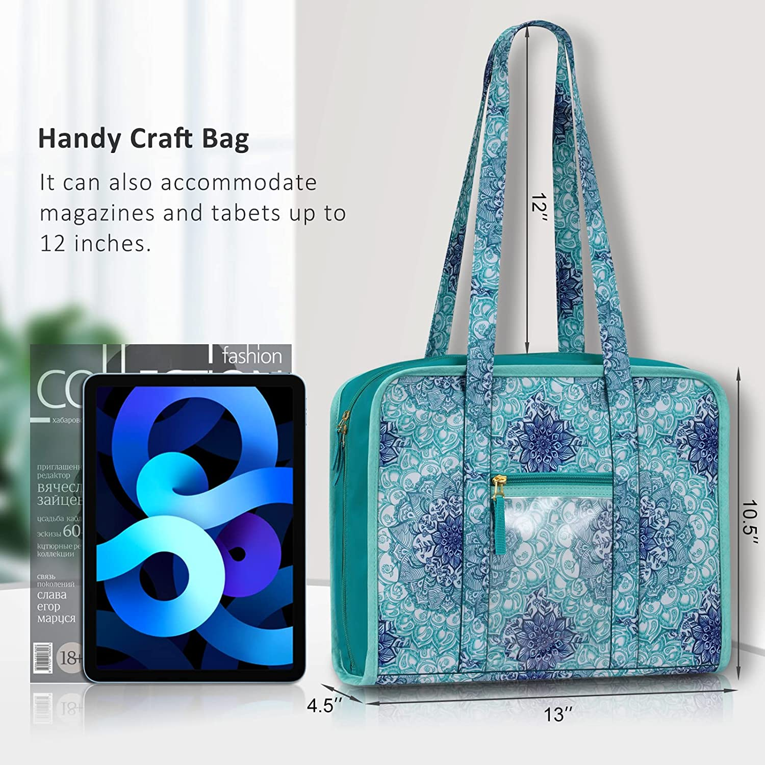 Sewing and Craft Supplies Storage Tote, Large Capacity Travel Packing ...