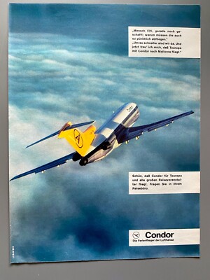 Condor Ferienflieger der Lufthansa Jet Original 1982 Vintage Advert ...