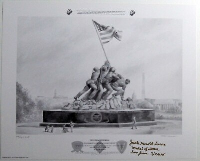 Jack Lucas, Medal of Honor, Iwo Jima LtdEd s/n 16x20 print by J. Lucas ...