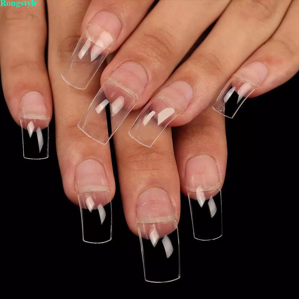100/500pcs Curved Hawk Nail Tips - Acrylic Half Cover Nails Manicure ...