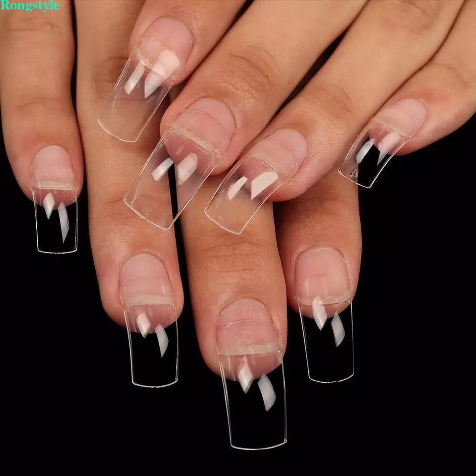 100/500pcs Curved Hawk Nail Tips - Acrylic Half Cover Nails Manicure ...