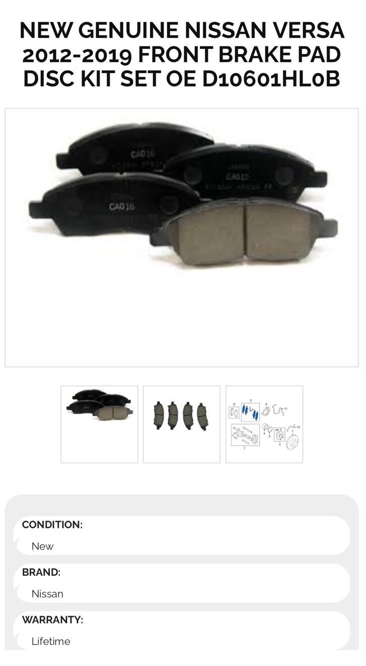 Nissan D10601HL0B Genuine OEM Brake Pads for sale online | eBay