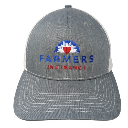 Farmers Insurance Snapback Mesh Back Trucker Hat Gray One Size Outdoor ...