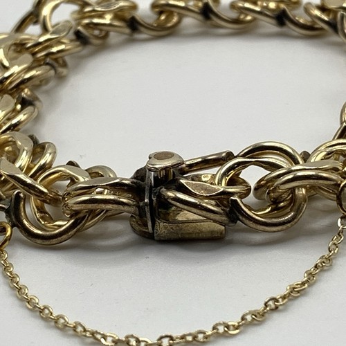 Vintage ~ ELCO 12K Gold Filled Woven Links Charm Bracelet With Safety ...