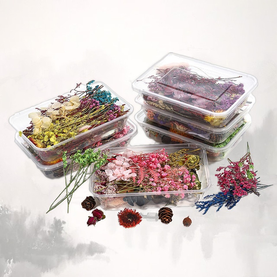 DIY Resin Crafts Mixed Dried Flower Box for Candle Greeting Cards Decor ...