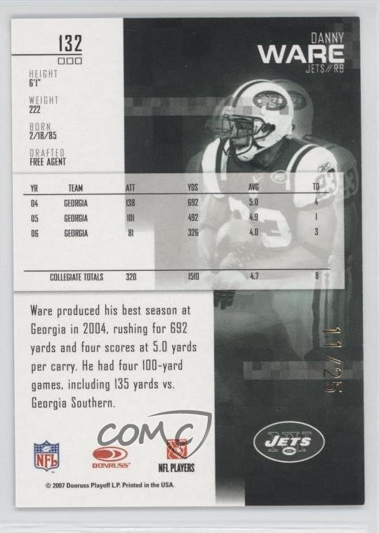 2007 Leaf Rookies & Stars Rookie Longevity Parallel Gold /25 Danny Ware ...