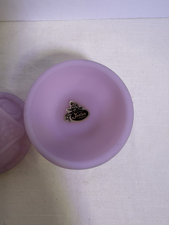 Fenton Owl Fairy Lamp Lavender to Pinkish Satin Glass Original Sticker ...