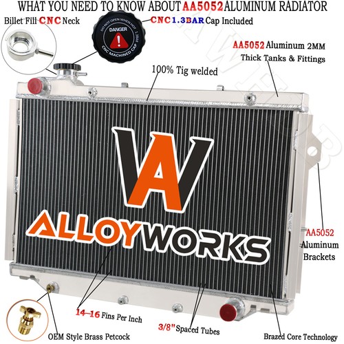 4 Row Radiator For Toyota Land Cruiser 80 Series FJ80R 4.5L Manual 1993 ...