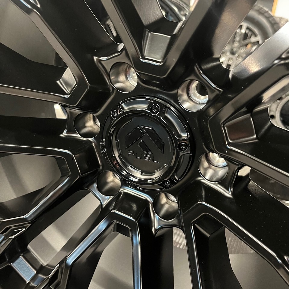 4 New Fuel D847 Rebar 20" Blackout 20x9 6x5.5 6x139.7 Wheels Rims Chevy ...