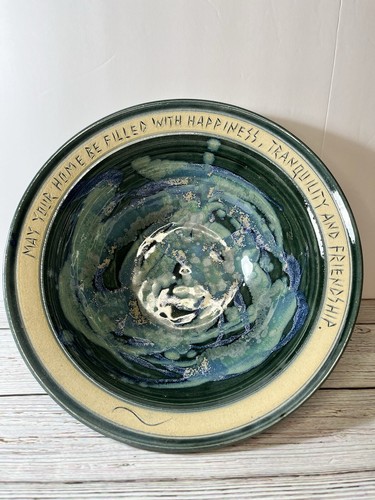 Bryan Becker Clay Werks Art Pottery Bowl MAY YOUR HOME BE FILLED WITH ...