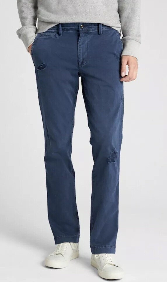 NWT Gap Men Size 32x30 Vintage Wash Distressed Khakis in Slim Fit with ...