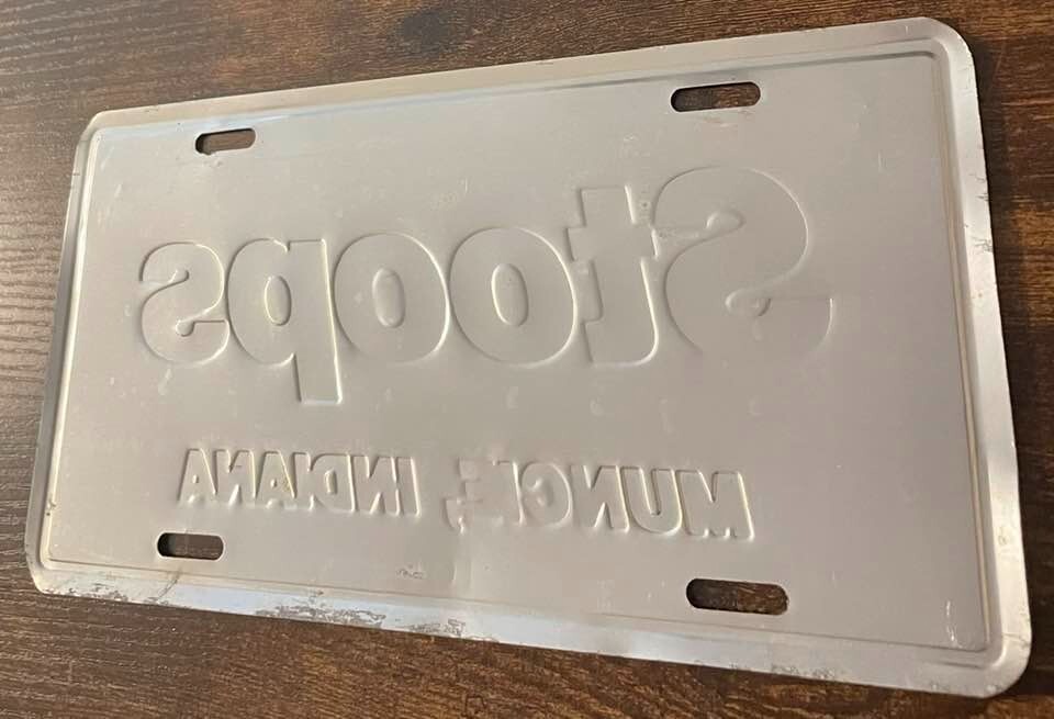 STOOPS Dealership Booster License Plate Muncie Indiana Dealer Tag | eBay