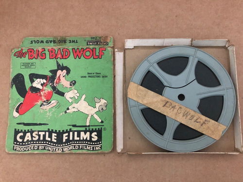 Vintage CASTLE FILMS 8mm Movie BIG BAD WOLF w/ Box Film #760 | eBay