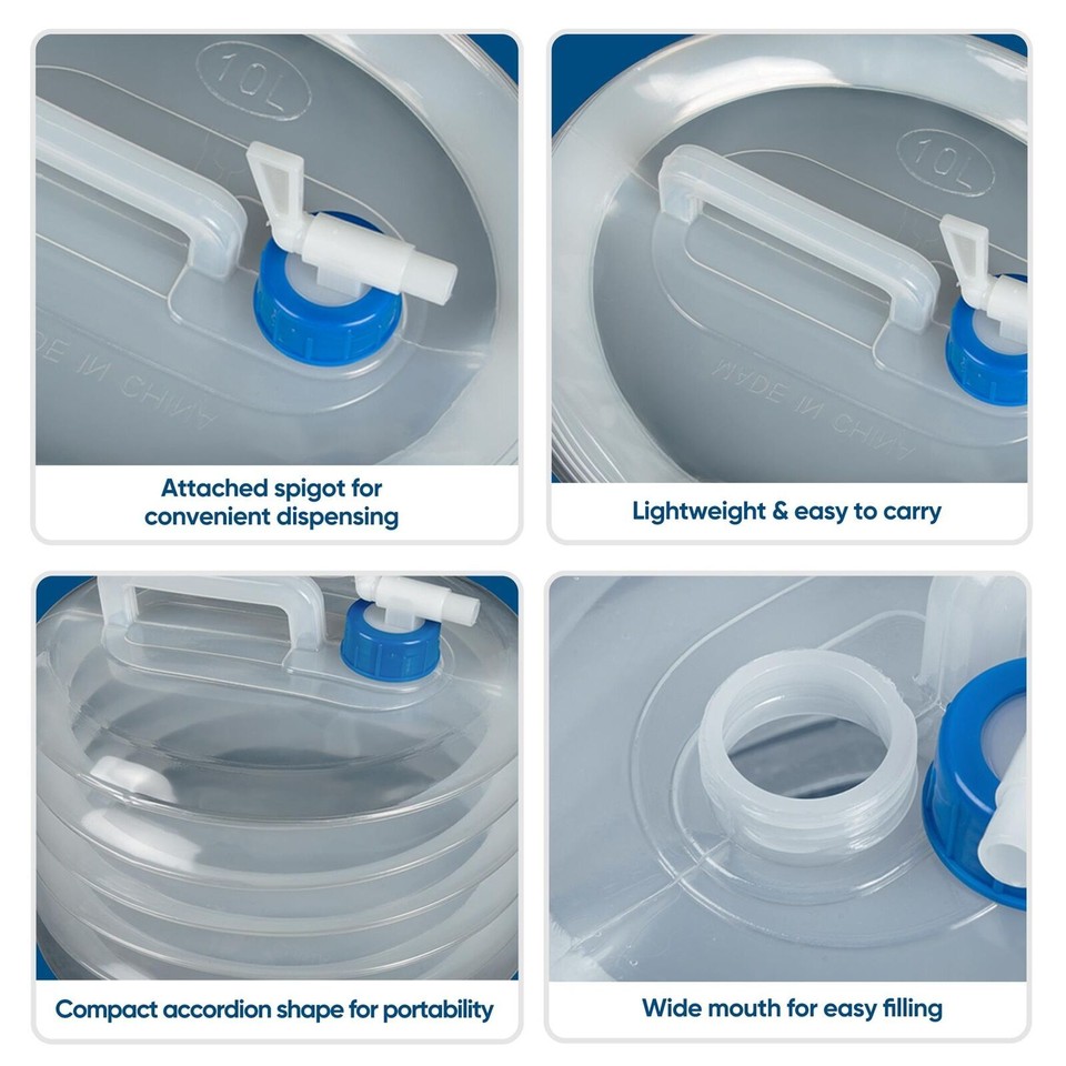 5-15L Collapsible Water Container with Tap Portable Water Storage for ...