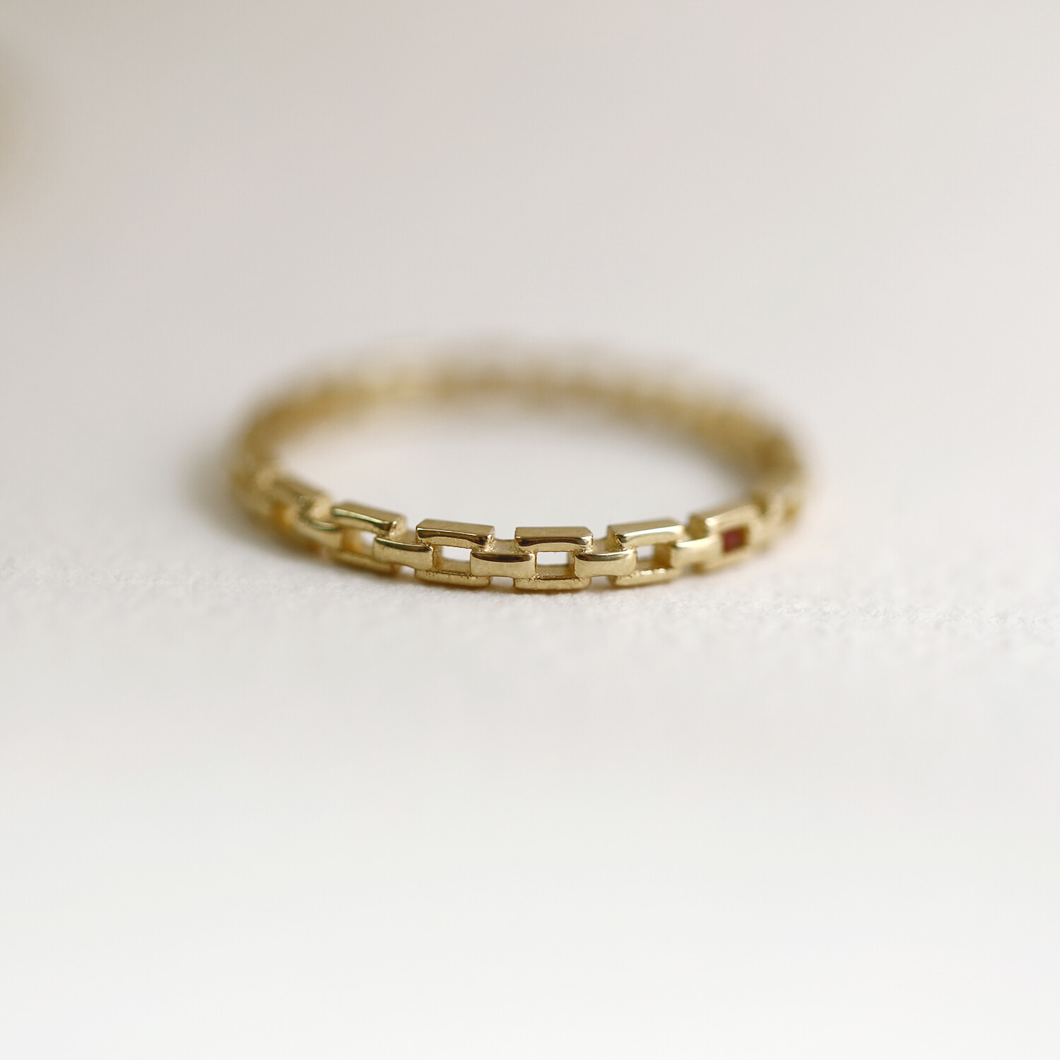 Solid Chain Shape Ring Band,14K Solid Gold Chain Link Stacking Ring | eBay